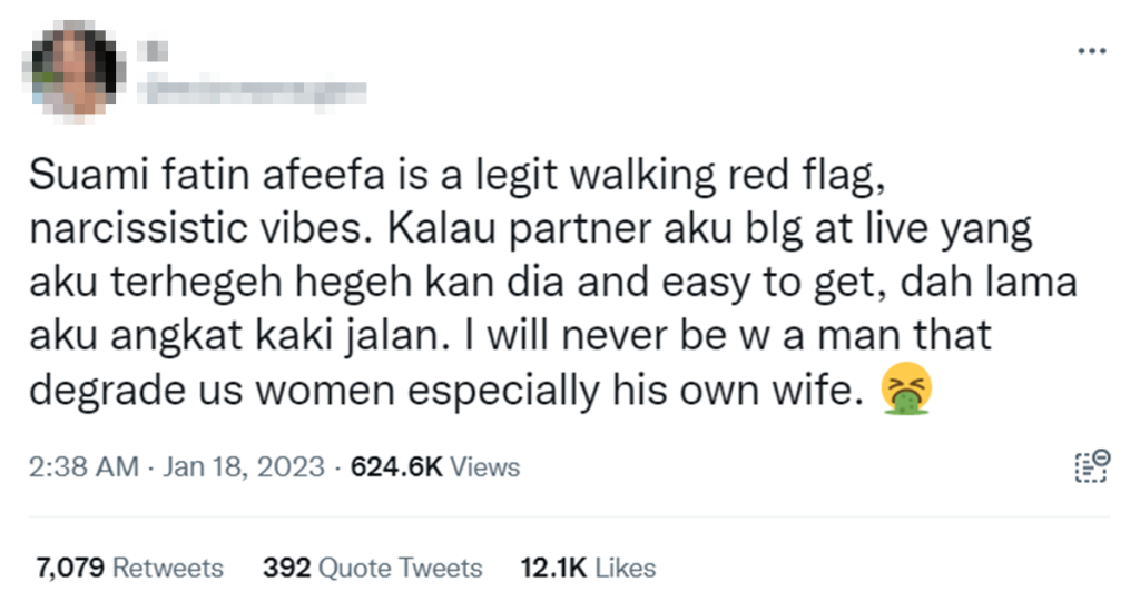 Asyik Nak ‘Degrade’ Isteri, Netizen Label Suami Fatin Afeefa ‘Narsistik ...