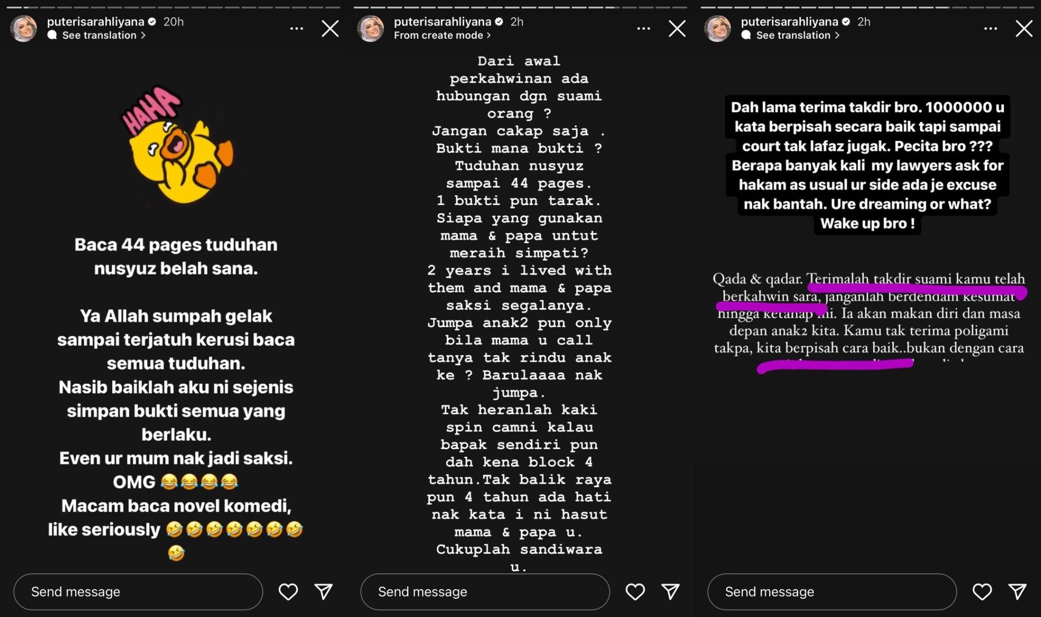 “Isteri Baru Tahu Tak You Asyik WS I Kata Masih Sayang?” – Puteri Sarah Balas Surat Terbuka ...