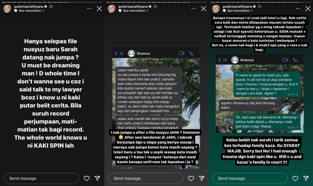 “Isteri Baru Tahu Tak You Asyik WS I Kata Masih Sayang?” – Puteri Sarah Balas Surat Terbuka ...