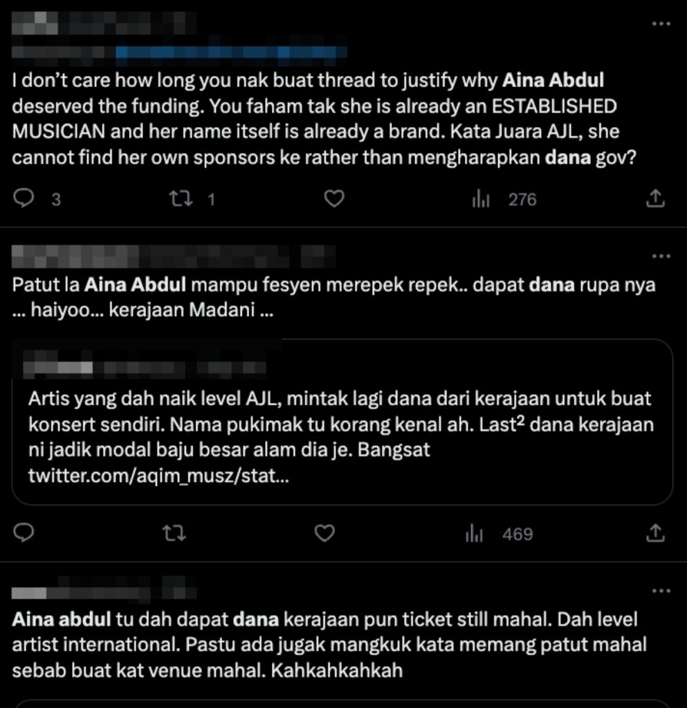 “Duit Cukai Habis Kat Baju Kot” – Aina Abdul Dikritik Dapat Dana Buat Konsert Tapi Jual Tiket Mahal?
