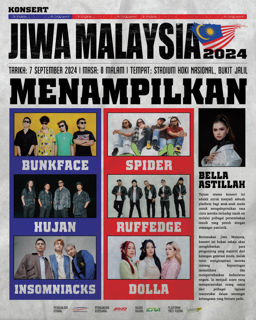 Konsert Jiwa Merdeka 2024 Bawa Barisan Artis Hebat. Ada Spider ...