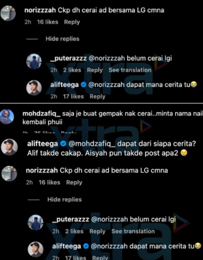 komen netizen di IG Alif Teega | Beautifulnara -Terkini dan Sensasi
