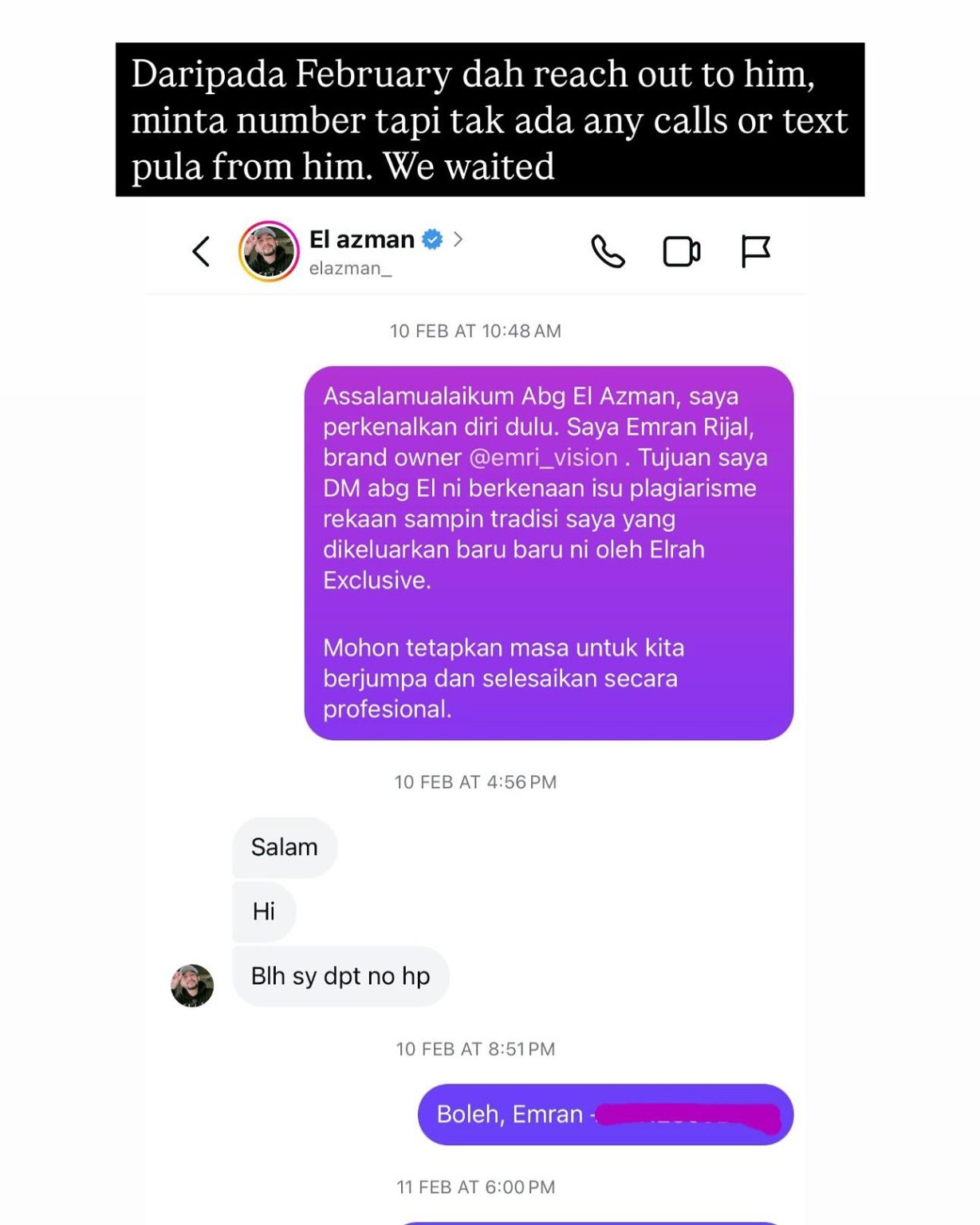 El Azman Didakwa Tiru Rekaan Samping Warisan Turun-Temurun Suami Tyra Kamaruzzaman – “Dah Mesej ...