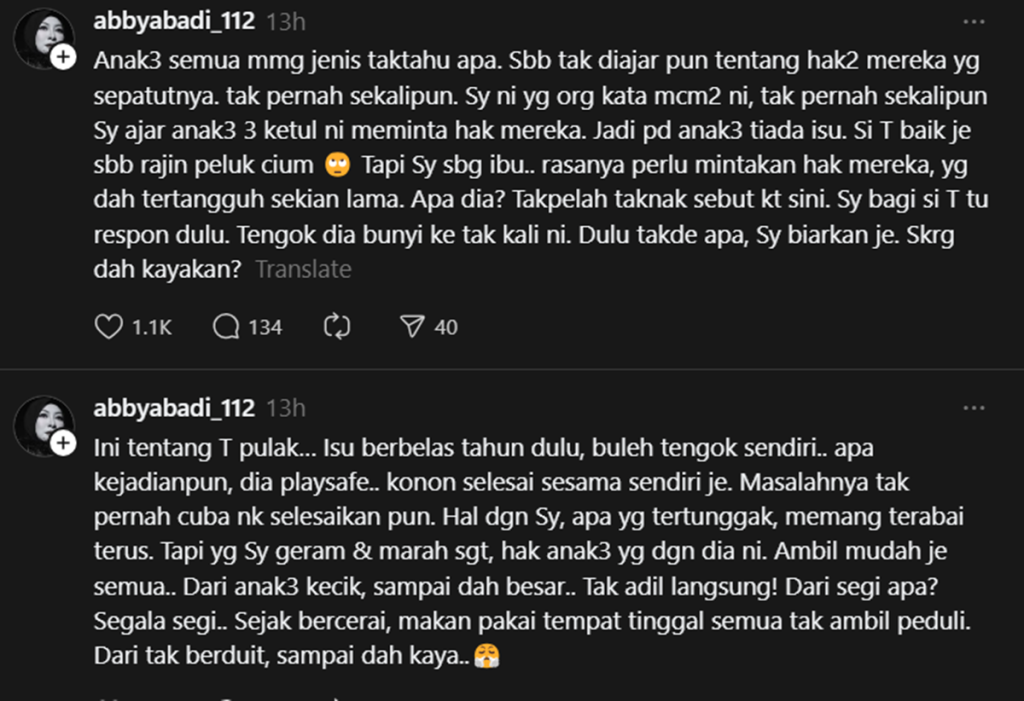 “Tak Adil Langsung. Sejak Bercerai Makan, Tempat Tinggal Semua Tak Peduli” – Abby Abadi Kesal ...