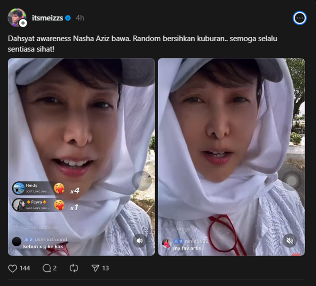 “Allah Bagi I Rezeki Cantik & Lawa Untuk Berbakti..” – Nasha Aziz Buat ‘Live’ Sambil Bersihkan ...