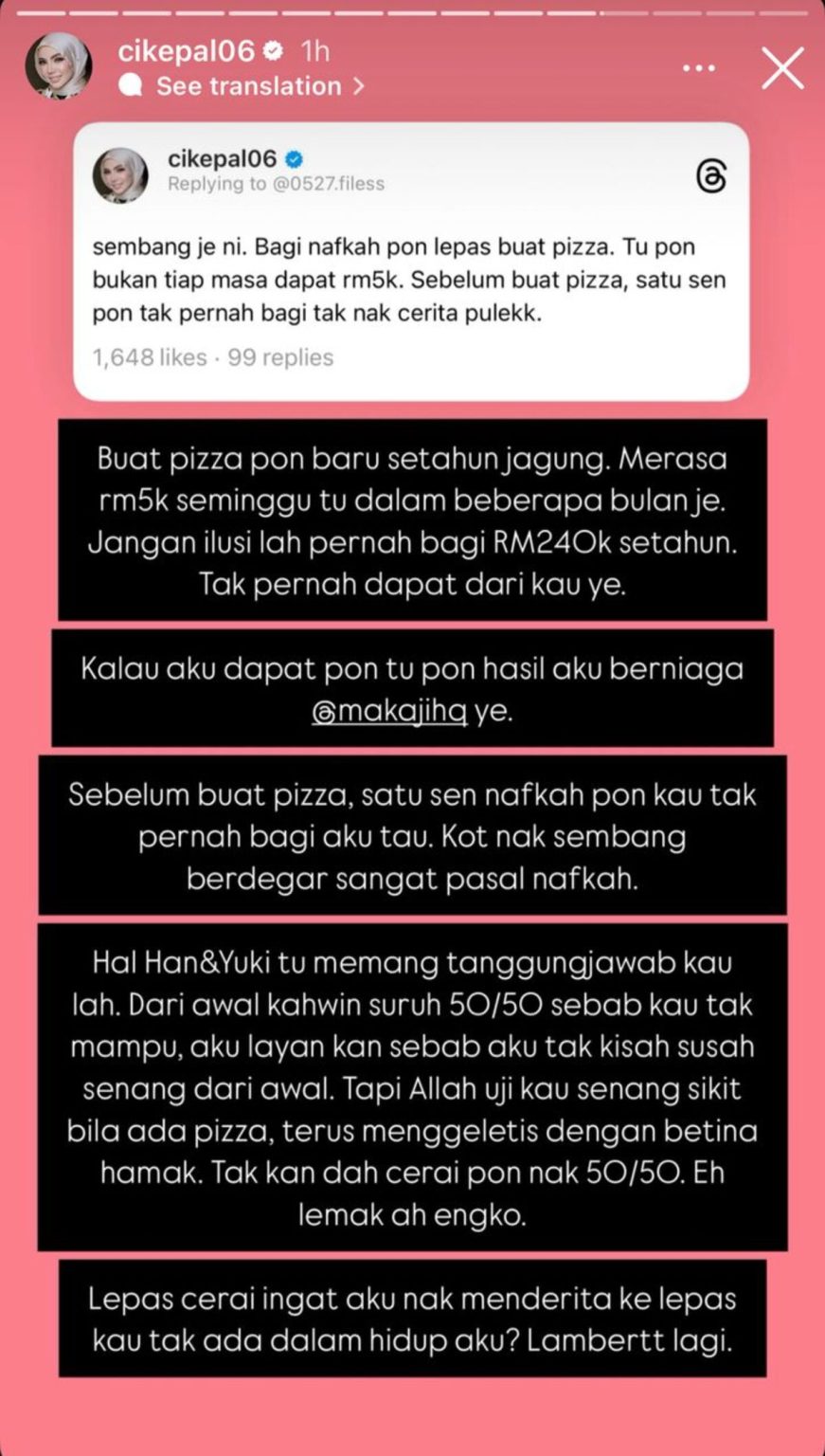 Cik Epal Dedah Tak Pernah Dapat Nafkah Sebelum Jofliam Ada Bisnes Piza ...
