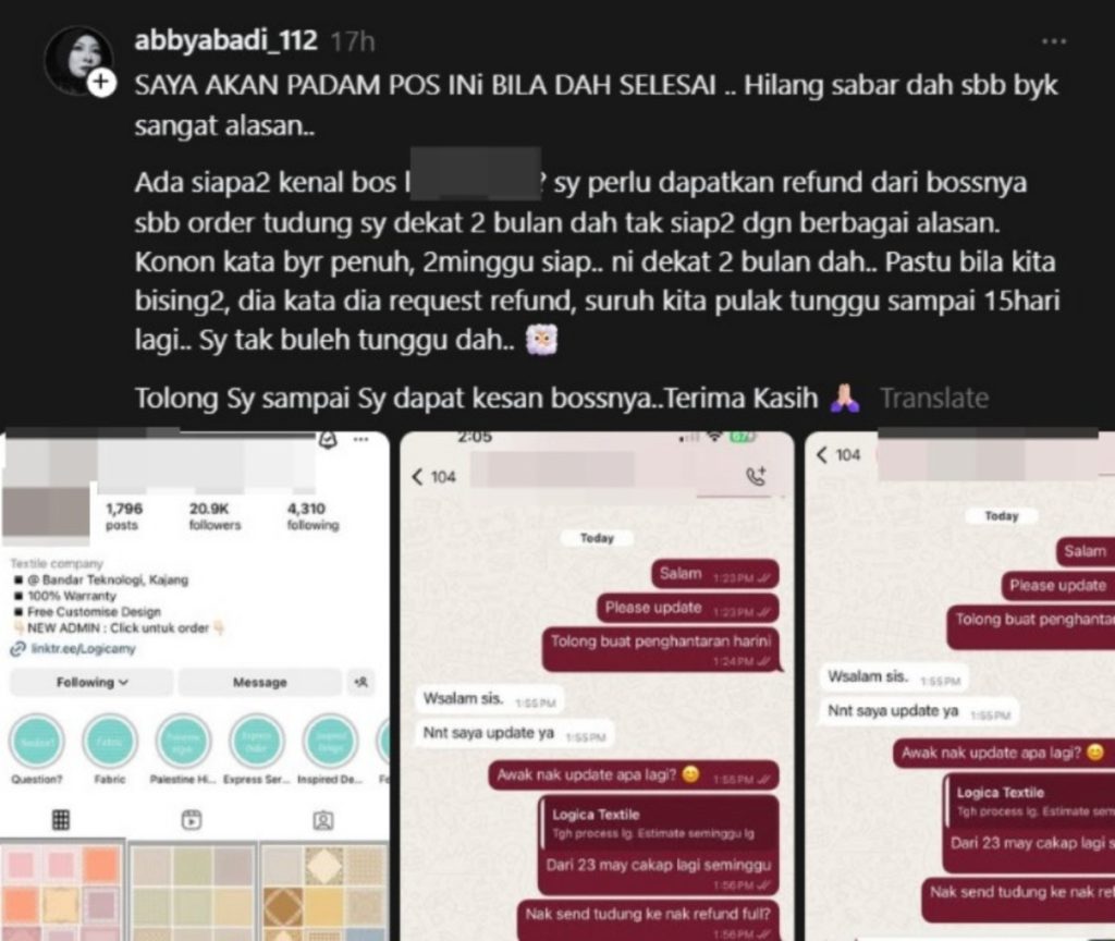 Abby Abadi Bongkar Syarikat Tekstil Bermasalah, Tuntut ‘Refund’ Untuk Tudung Marissa – “Saya ...