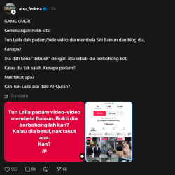 Ramai ‘Bersorak’ Tun Laila Padam Video Bela Siti Bainun – “Kemenangan Milik Kita! Bukti Dia ...
