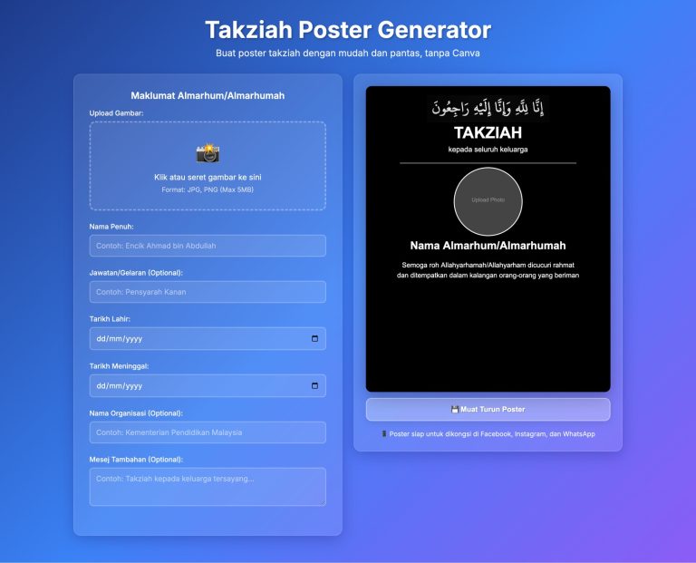 TAKZIAH: Laman Web Mudah Untuk Buat Poster Takziah, Dicipta Untuk ...